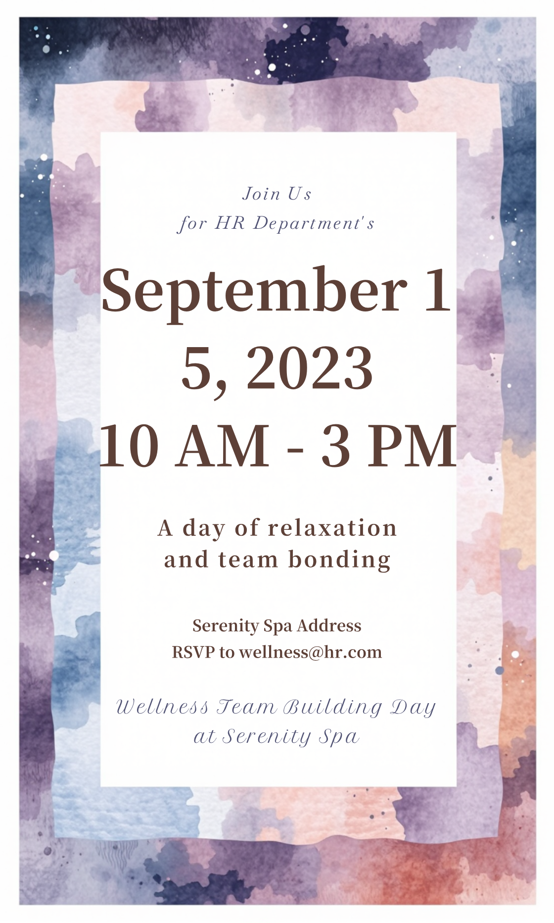 Wellness Team Building Experience Invitation Template - AI Designs by ...