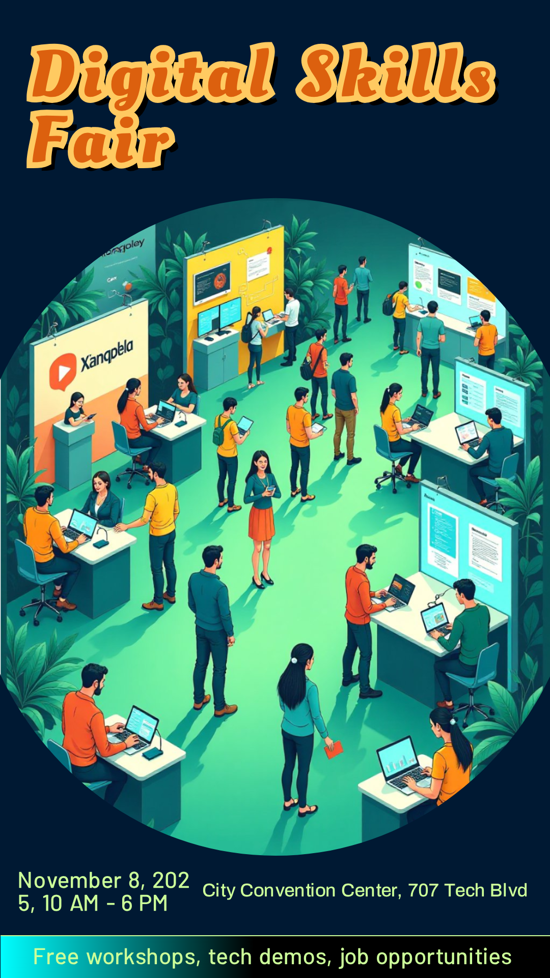 Digital Skills Training Fair Poster Template - AI Designs by MolyPix.AI