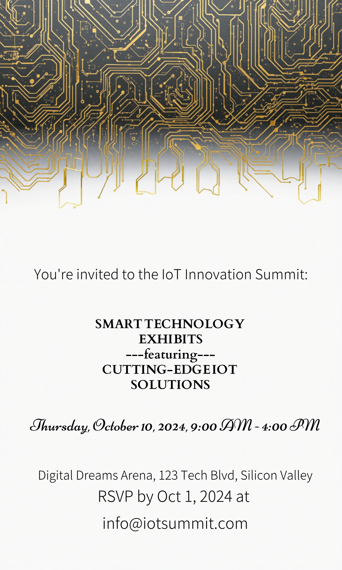 IoT Innovation Smart Technology Exhibits Invitation Template - AI ...