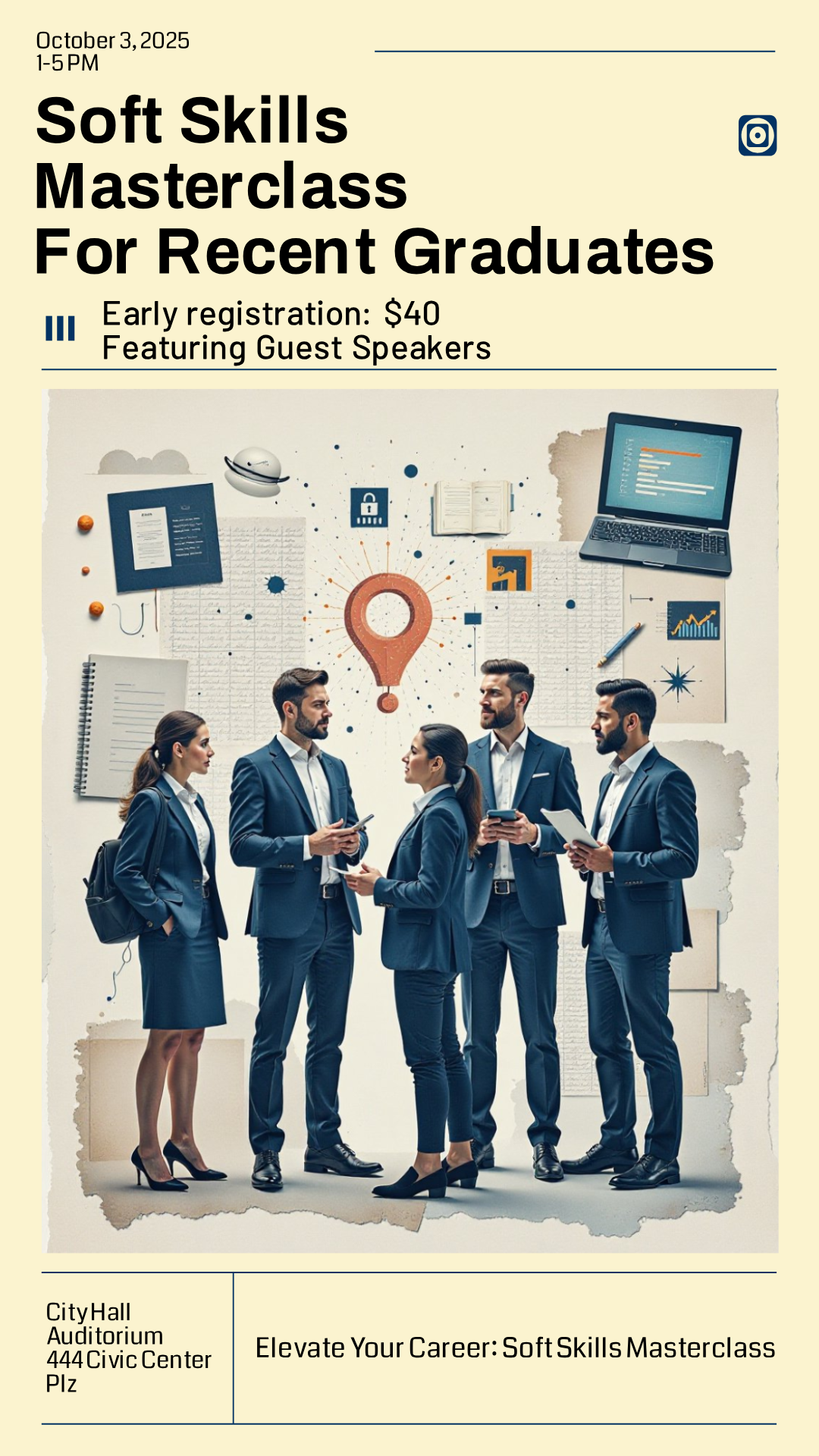 Soft Skills Masterclass for Graduates Poster Template - AI Designs by ...