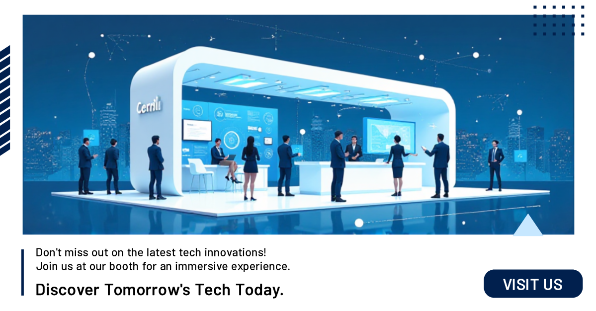 Tech Trade Show Booth LinkedIn Single Image Ad Template - AI Designs by ...