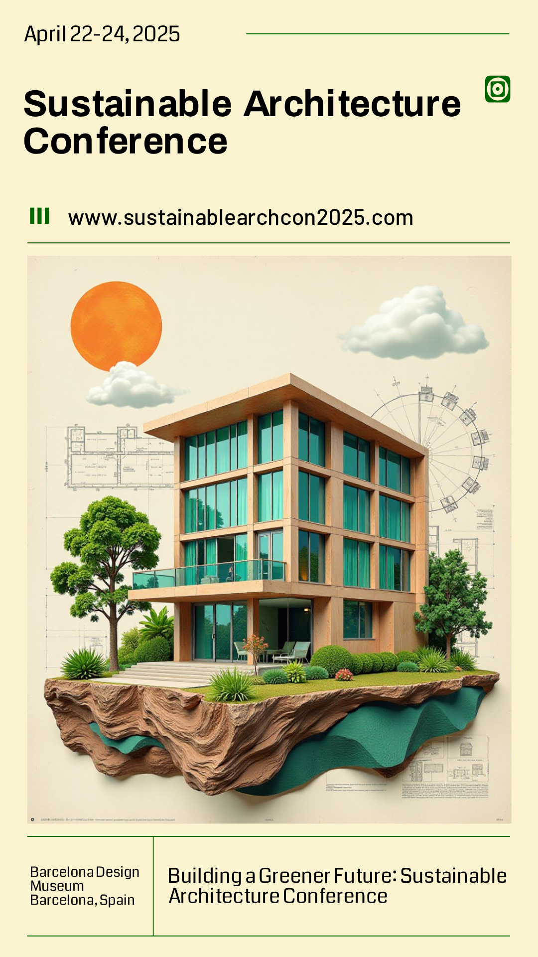 Sustainable Architecture Conference Agenda Poster Template - AI Designs ...